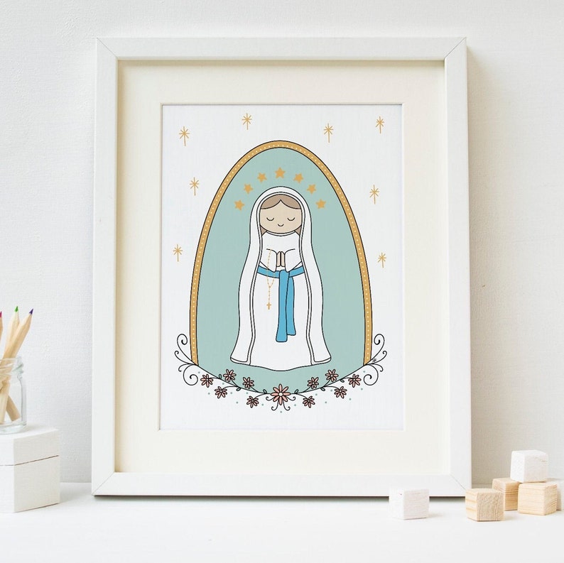 LOURDES Our Lady Saint Printable Catholic Print Catholic - Etsy