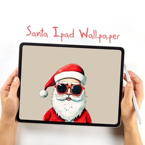 CHRISTMAS WALLPAPER IPAD, Christmas iPad Background, Santa Digital ...