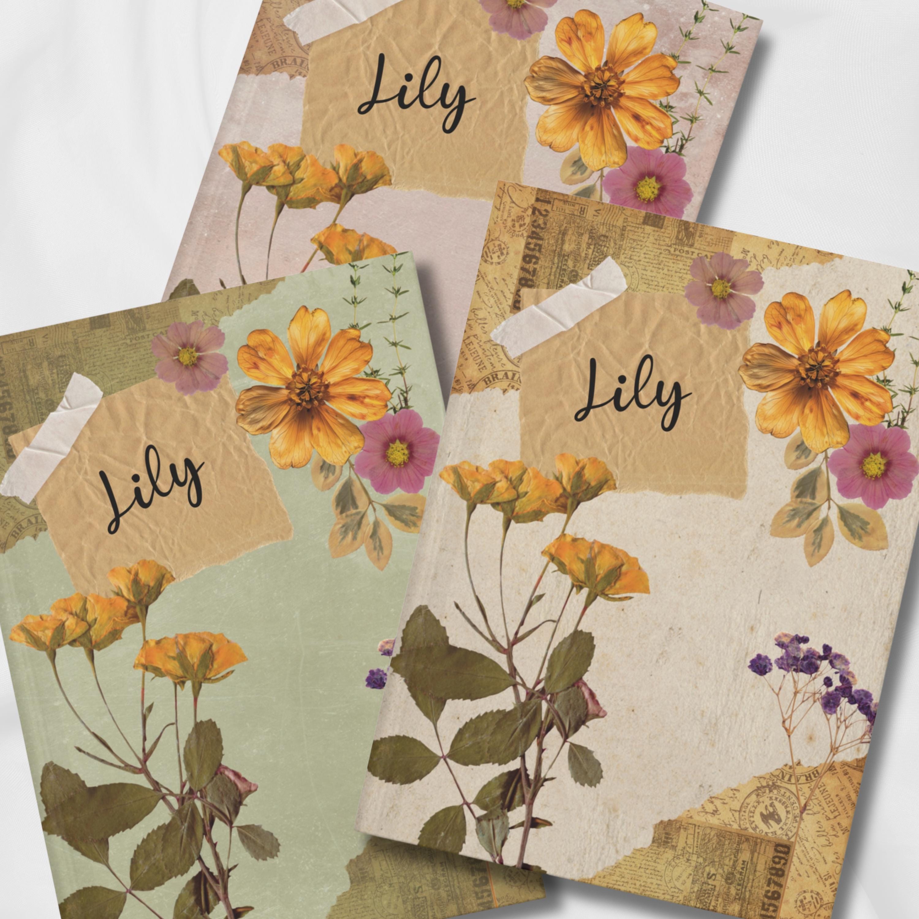 PERSONALIZED FLOWER JOURNAL, Customized Notebook for Women, Grandma ...