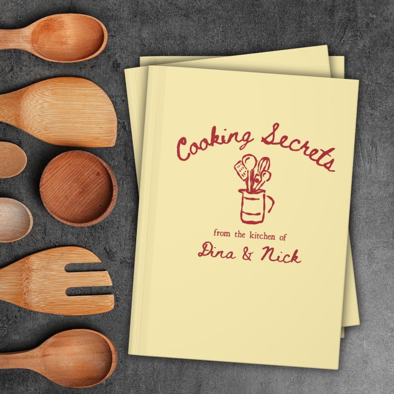Engagement Gift Recipe Book Personalized Newlywed Gift Custom Cookbook ...