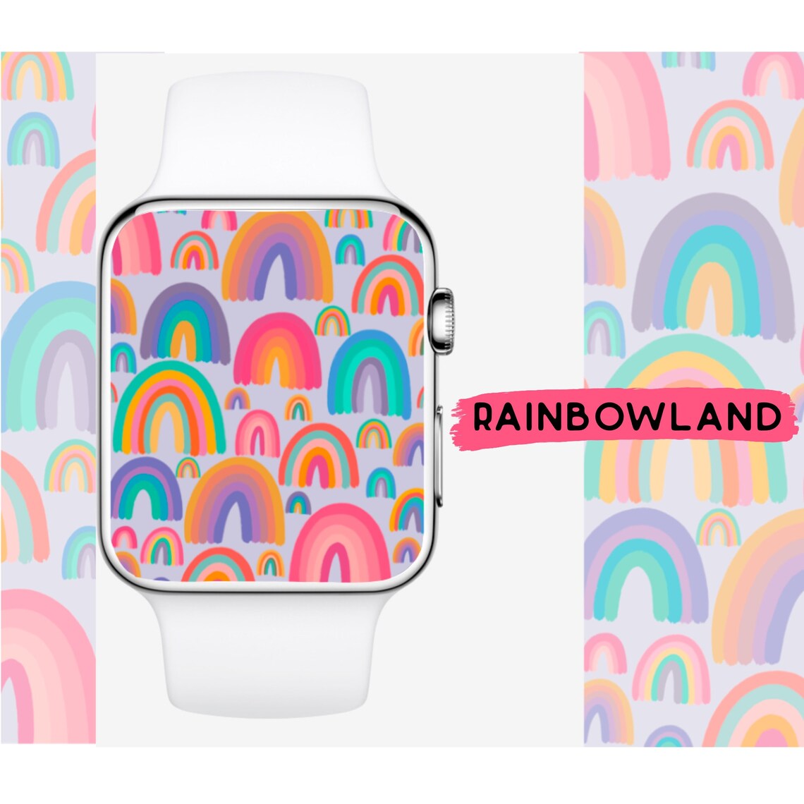 RAINBOW Apple Watch Face Wallpaper DIGITAL DOWNLOAD Apple | Etsy