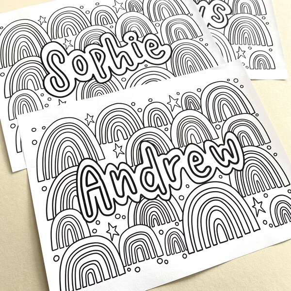Custom Name Coloring Pages - Etsy