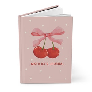 CHERRY COQUETTE Journal BOW Pink Aesthetic Cute Custom Journal ...