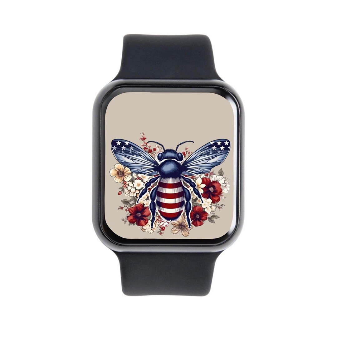 Patriotic Bee Apple Watch Wallpaper, 4th of July Watch Face, USA Watch ...