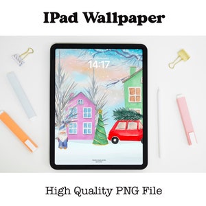 CHRISTMAS iPad Wallpaper, Christmas iPad Background, Watercolor ...
