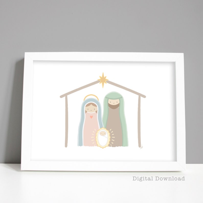Christmas Nativity Scene Holy Family Digital Print - Etsy