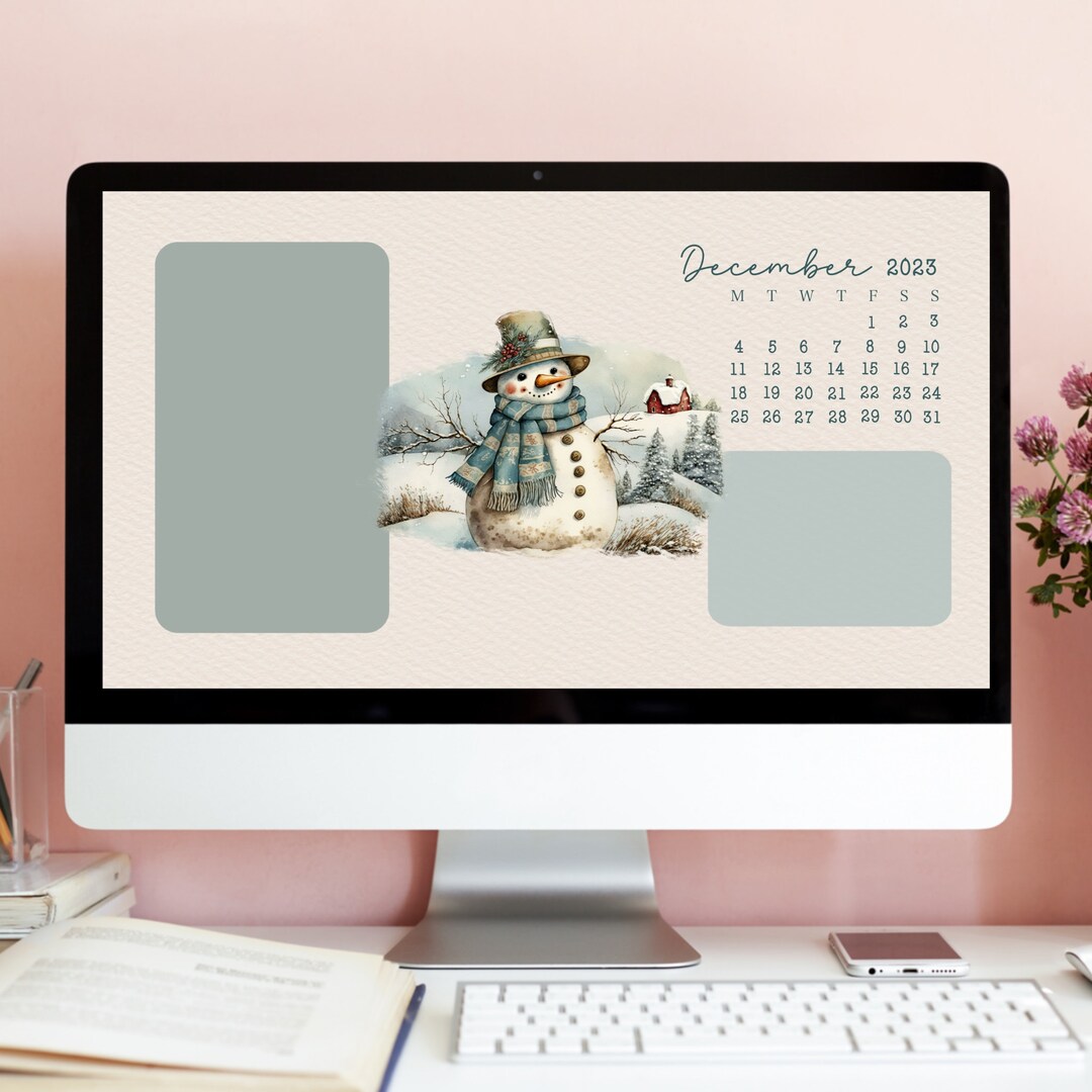 CHRISTMAS Desktop ORGANIZER WALLPAPER December 2023 Calendar - Etsy