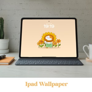 Cute Kawaii Ipad Wallpaper Kawaii Sunflower Ipad Wallpaper - Etsy