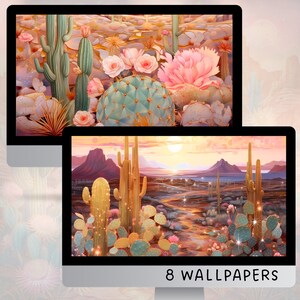 Cactus Desktop Wallpaper Botanical Wallpaper Aesthetic Cactus Lover ...