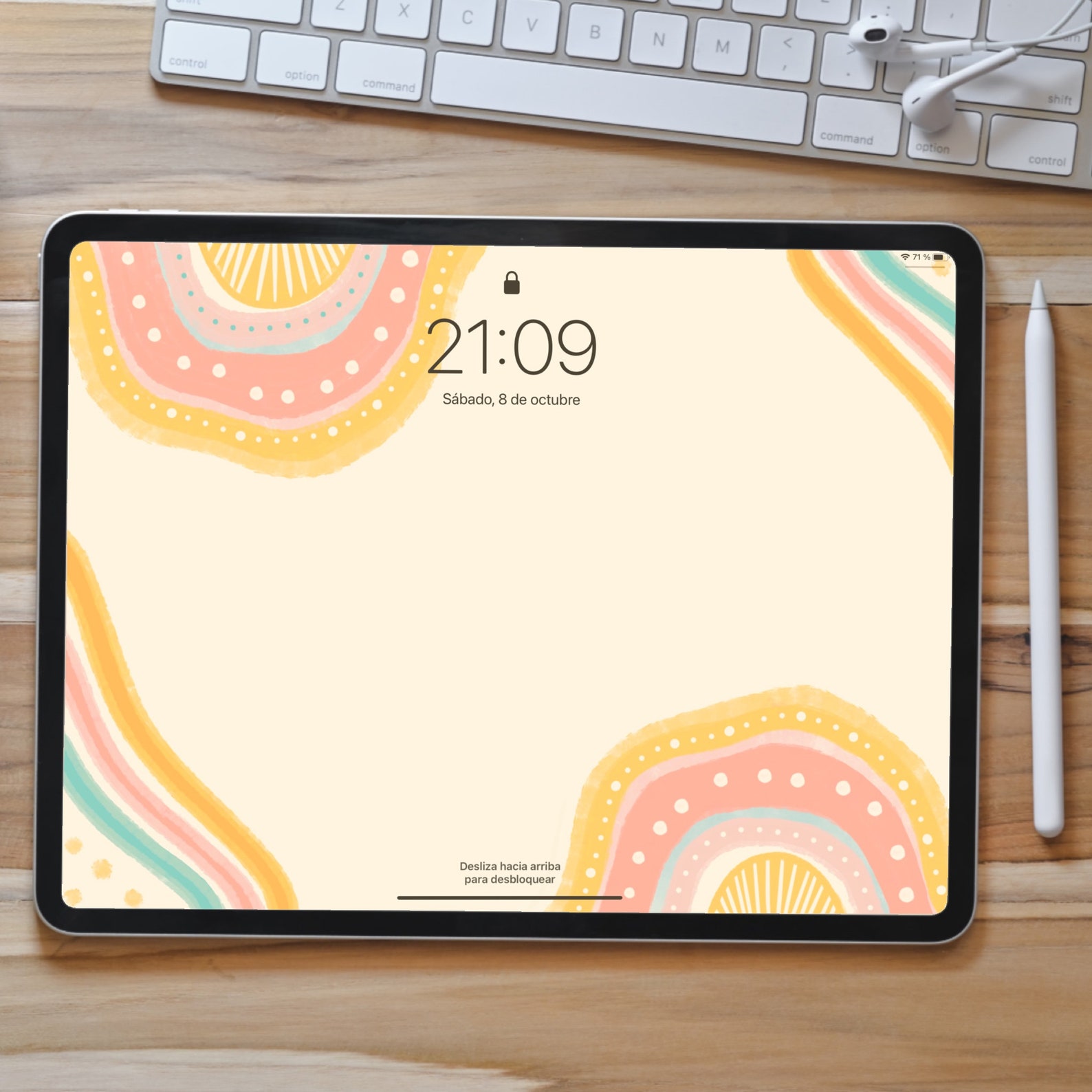 Neutral Beige Rainbow Ipad Wallpaper Rainbow Ipad Wallpaper - Etsy