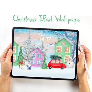 CHRISTMAS iPad Wallpaper, Christmas iPad Background, Watercolor ...