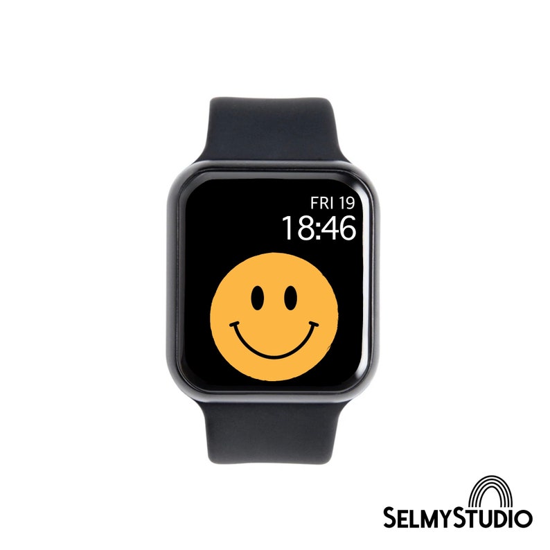 APPLE WATCH FACE Smiley Apple Watch Charms Trendy Watch - Etsy