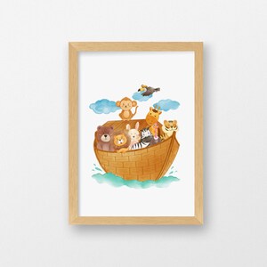 Noah’s Ark Printable Nursery Decor, Kids Wall Art Noah’s Ark Children’s ...