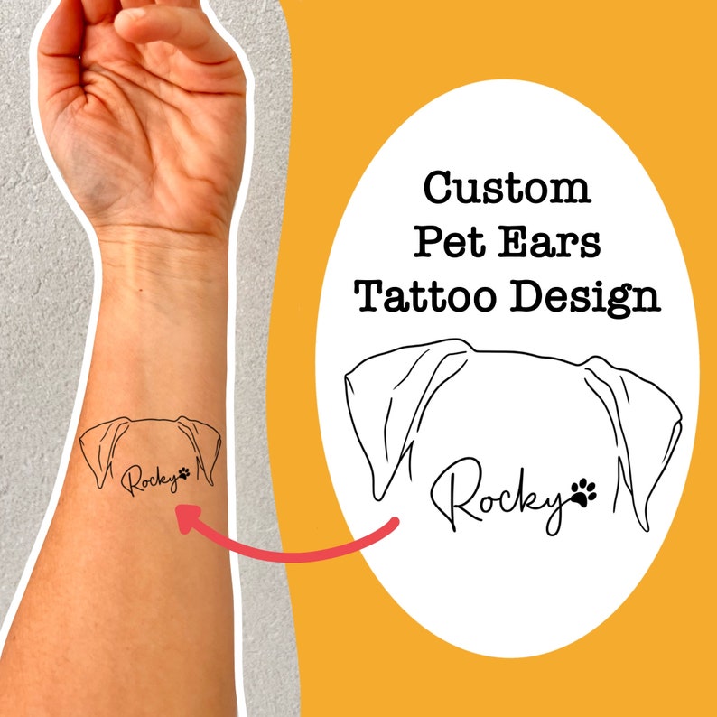 Custom PET EARS Tattoo Design Custom Line Drawing Ear - Etsy