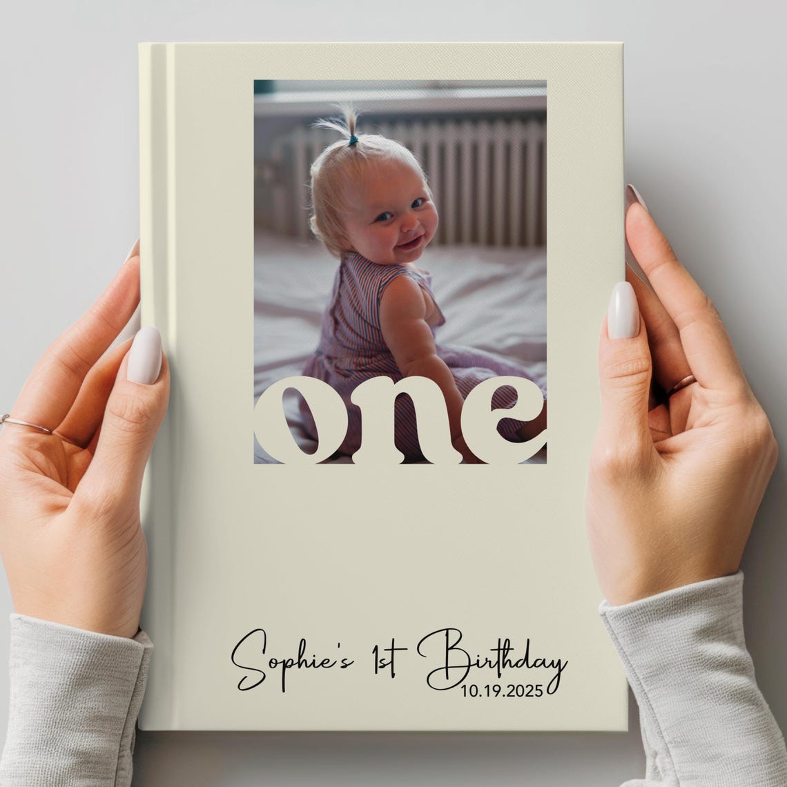 First Birthday Keepsake Guest Book: Baby Memory Book With Custom Photo ...