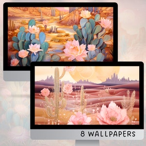 Cactus Desktop Wallpaper Botanical Wallpaper Aesthetic Cactus Lover ...