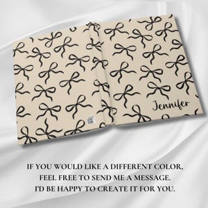 Personalized Pink Bow Journal Cute Aesthetic Notebook Custom Name Gift ...