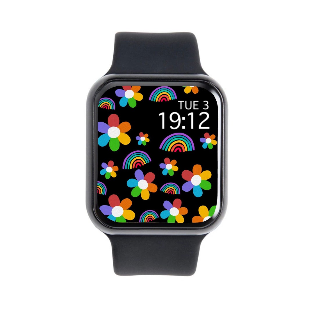 Apple Watch Wallpaper Floral Rainbow Apple Watch Face, Apple Watch Face ...
