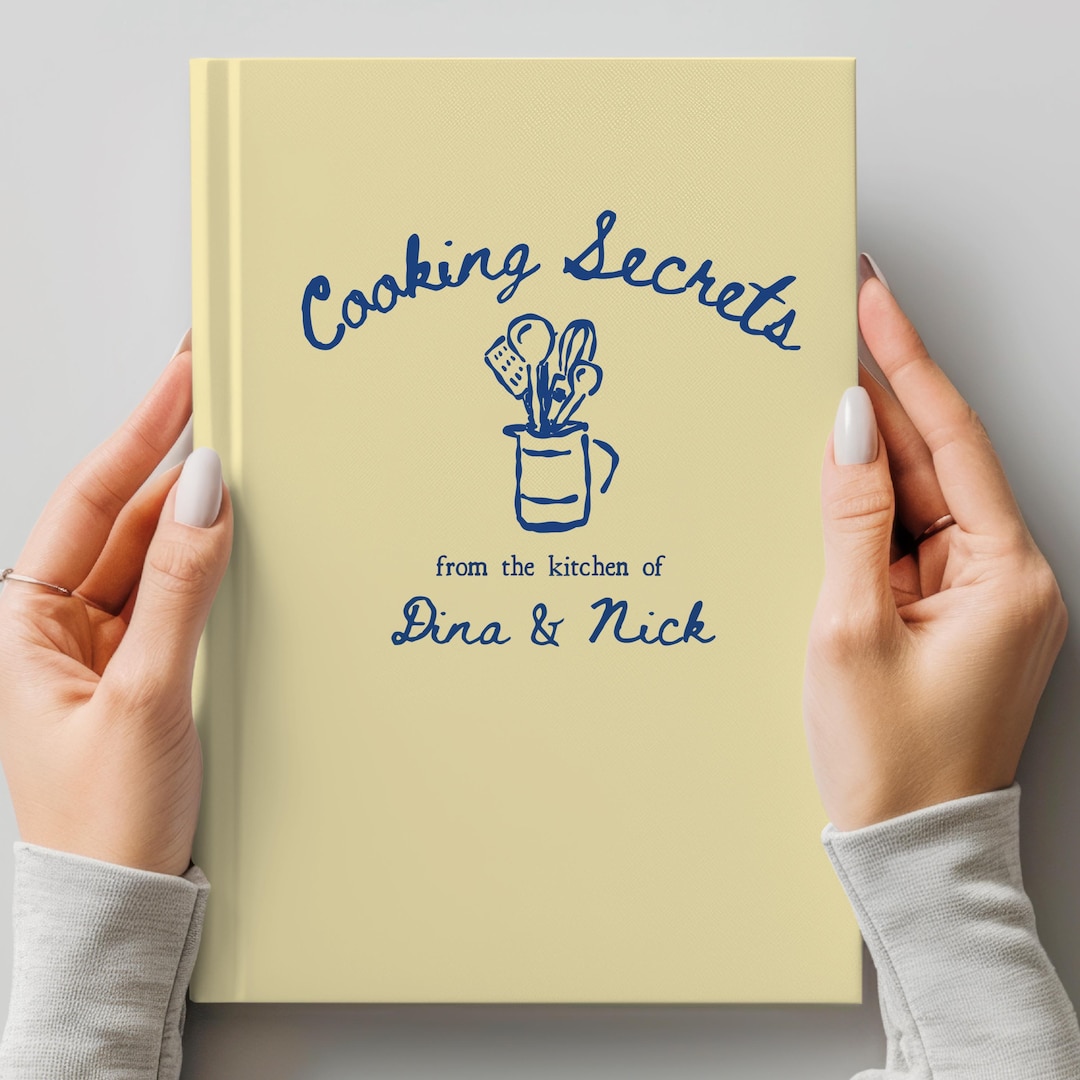 Engagement Gift Recipe Book Personalized Newlywed Gift Custom Cookbook ...