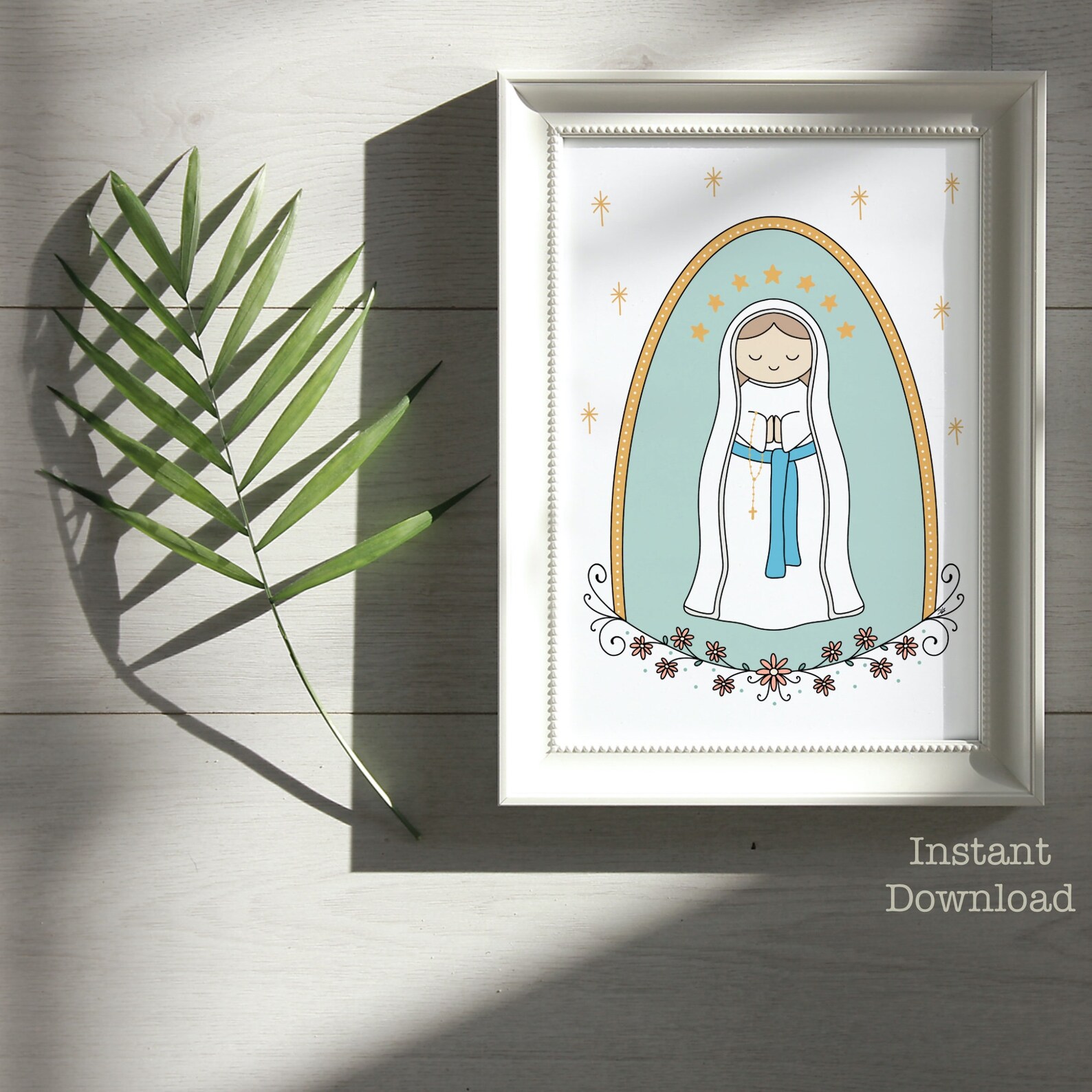 LOURDES Our Lady Saint Printable Catholic Print Catholic - Etsy