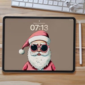 CHRISTMAS WALLPAPER IPAD, Christmas iPad Background, Santa Digital ...