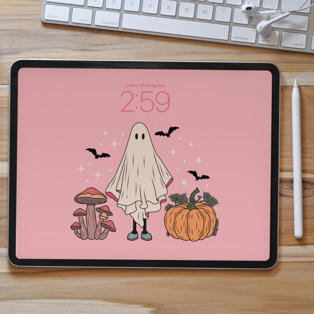 Halloween iPad Wallpaper FALL iPad Wallpaper Pink HALLOWEEN Aesthetic ...