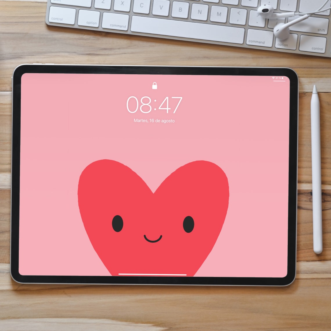 Cute Ipad Wallpaper Cute Heart Ipad Wallpaper Pink Ipad - Etsy