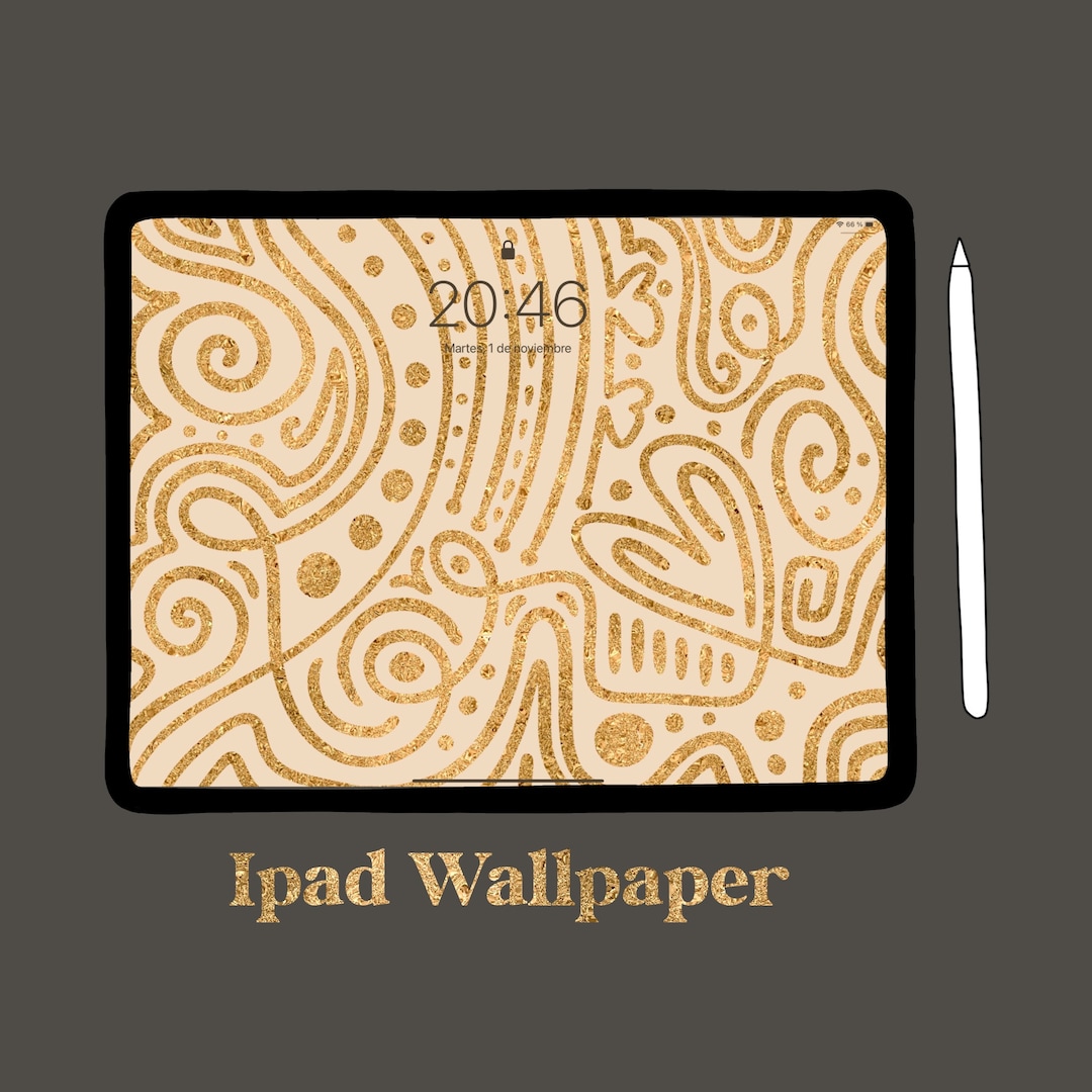 Aesthetic iPad Wallpaper Beige and Gold Tablet Background - Etsy