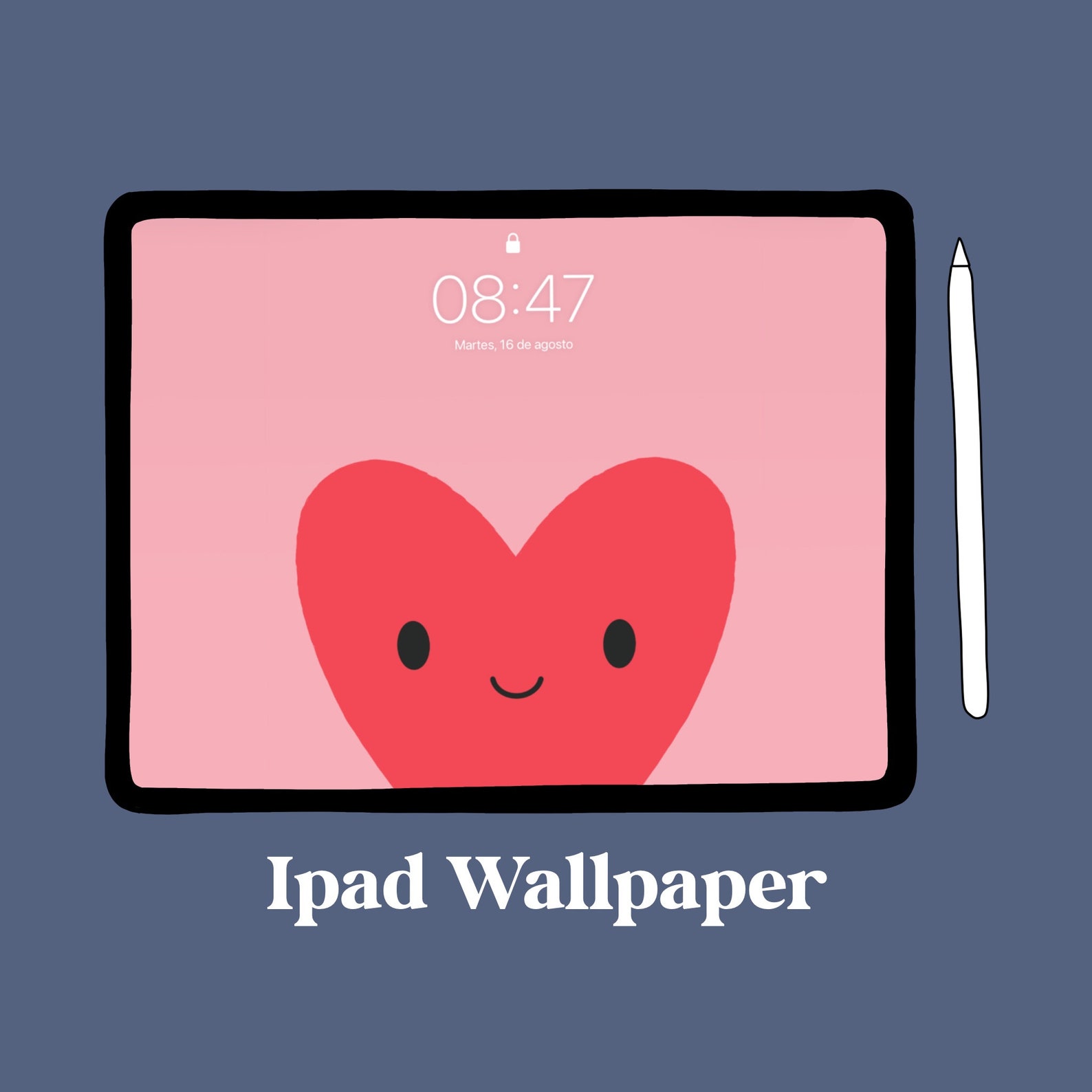 Cute Ipad Wallpaper Cute Heart Ipad Wallpaper Pink Ipad - Etsy