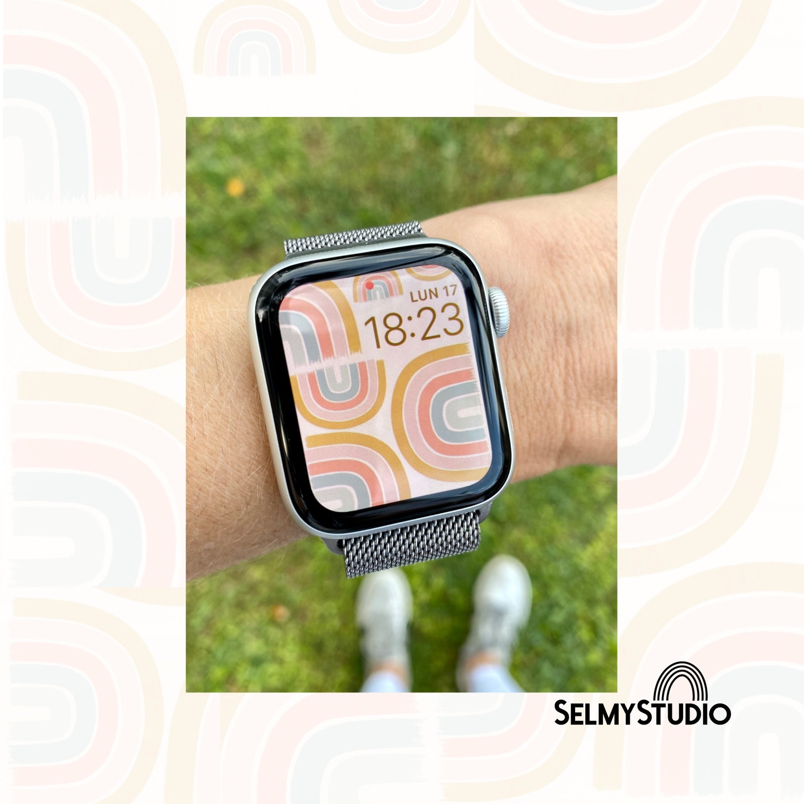 RAINBOW Apple Watch Face Wallpaper Boho Rainbow Apple Watch - Etsy