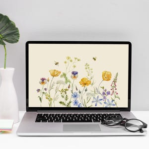 Desktop Wallpaper Wildflower Aesthetic Spring Background Flowers Laptop ...