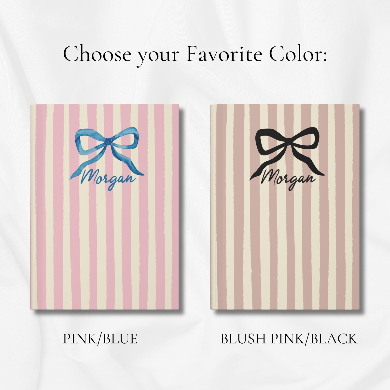 PINK BOW JOURNAL Coquette Custom Journal Pink Bow Personalized Notebook ...