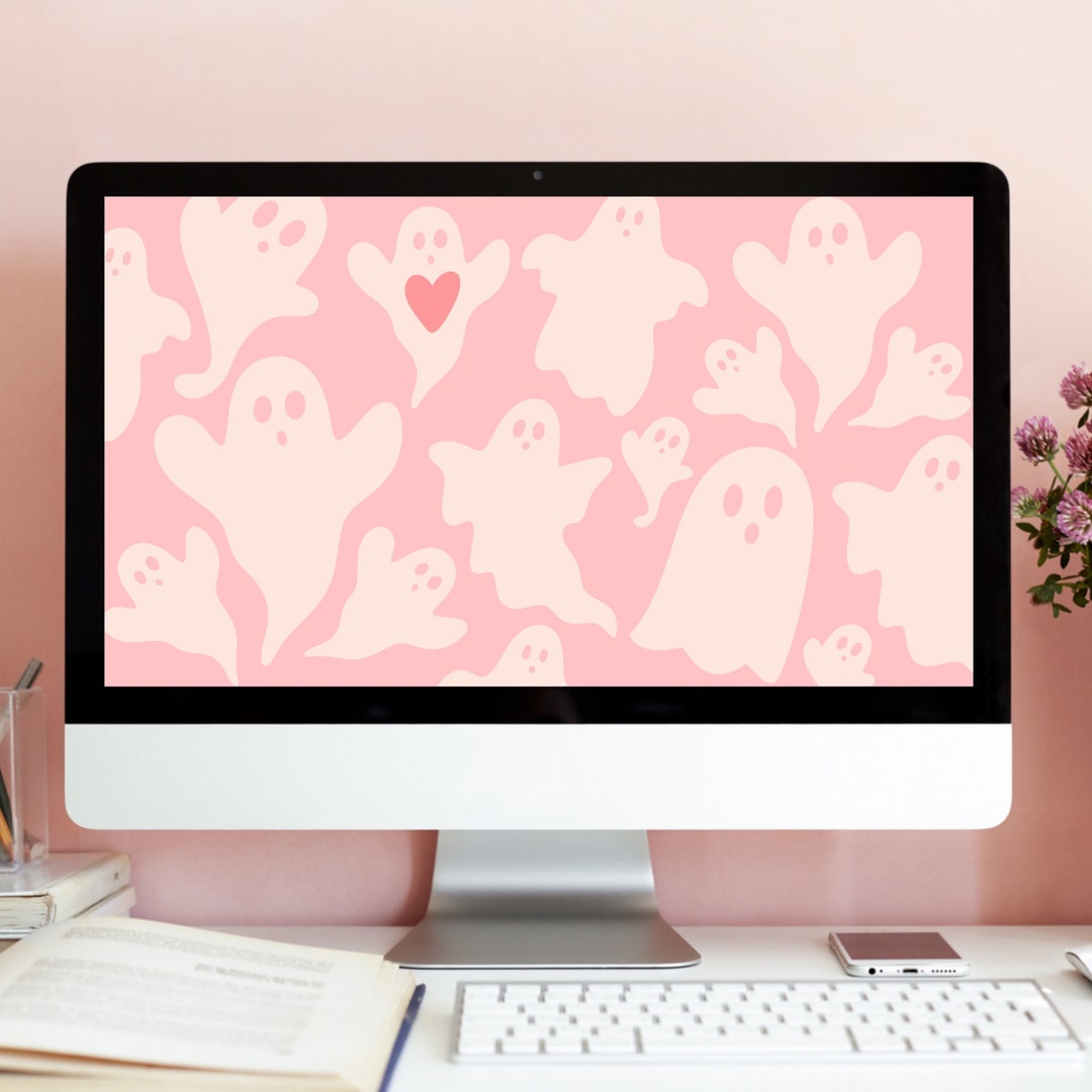 DESKTOP WALLPAPER HALLOWEEN, Set of 2 Pastel Halloween Desktop & Laptop ...