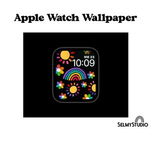 RAINBOW Apple WATCH WALLPAPER Colorful Apple Watch Face Floral Apple ...