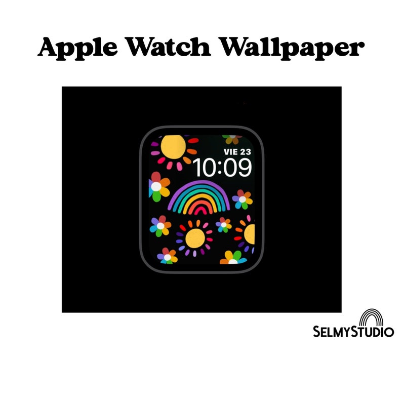 RAINBOW Apple WATCH WALLPAPER Colorful Apple Watch Face Floral Apple ...