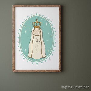 Our Lady of FATIMA Digital Print, Catholic Wall Art, Virgin Mary ...