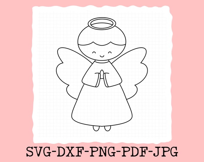 Cute Angel SVG Little Girl Angel Cut File for Cricut Silhouette Angel ...