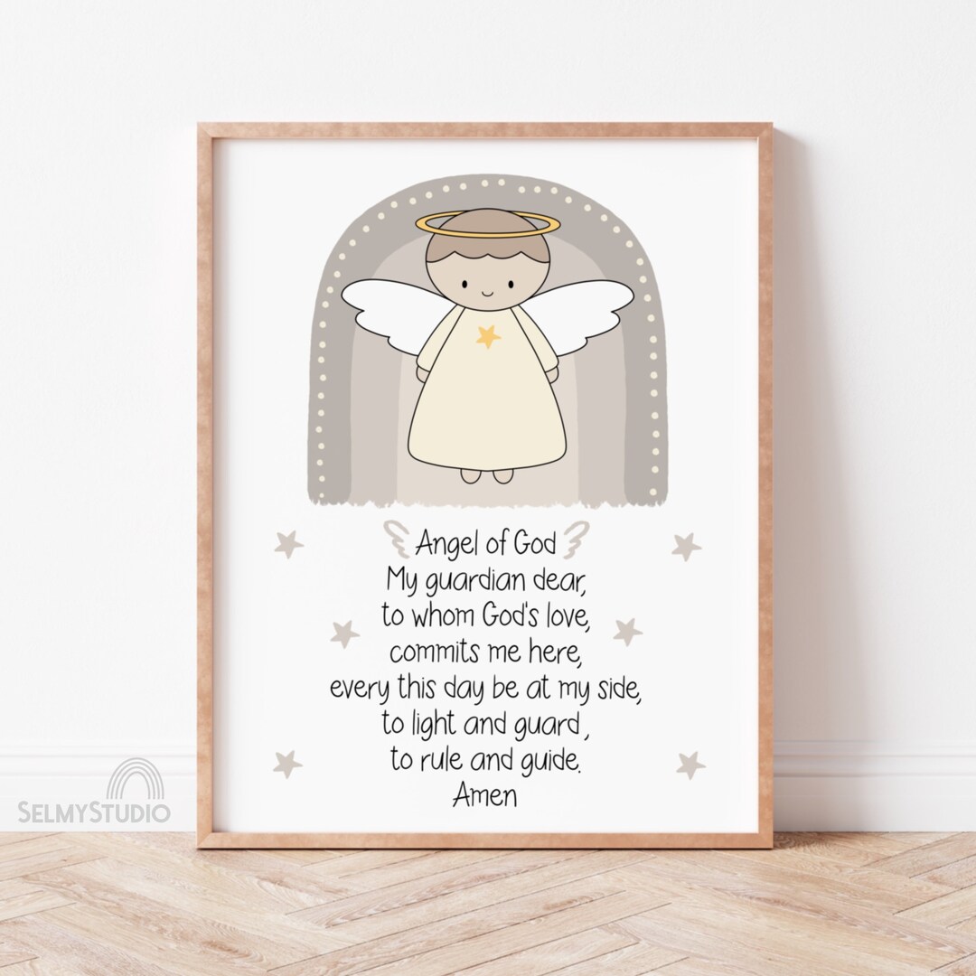 GUARDIAN ANGEL PRAYER Nursery Printable Wall Art Decor Unique - Etsy