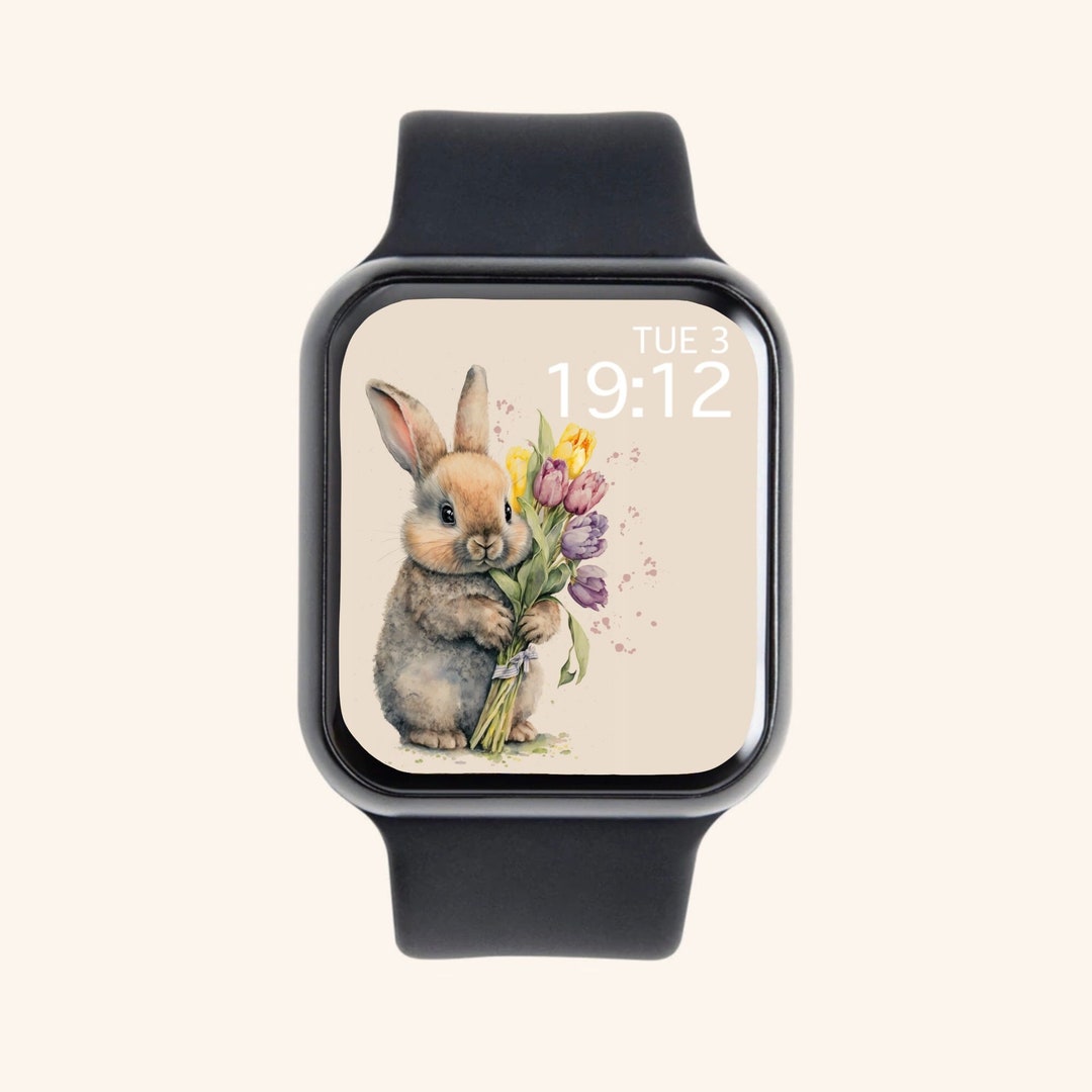 Apple Watch Wallpaper EASTER Bunny, Apple Watch Face Beige, Apple Watch ...