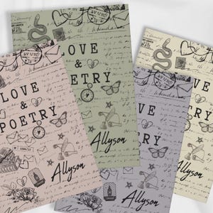 Personalized POETRY JOURNAL Custom Poem Book, WRITING Book, Poetry ...