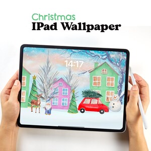 CHRISTMAS iPad Wallpaper, Christmas iPad Background, Watercolor ...
