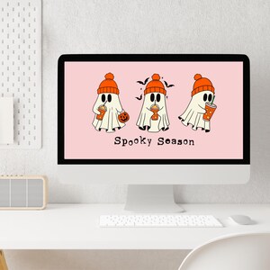 Fall Halloween Computer Desktop Theme Background Wallpaper, Cute ...