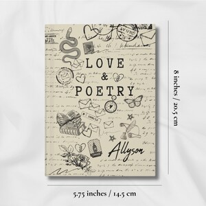 Personalized POETRY JOURNAL Custom Poem Book, WRITING Book, Poetry ...