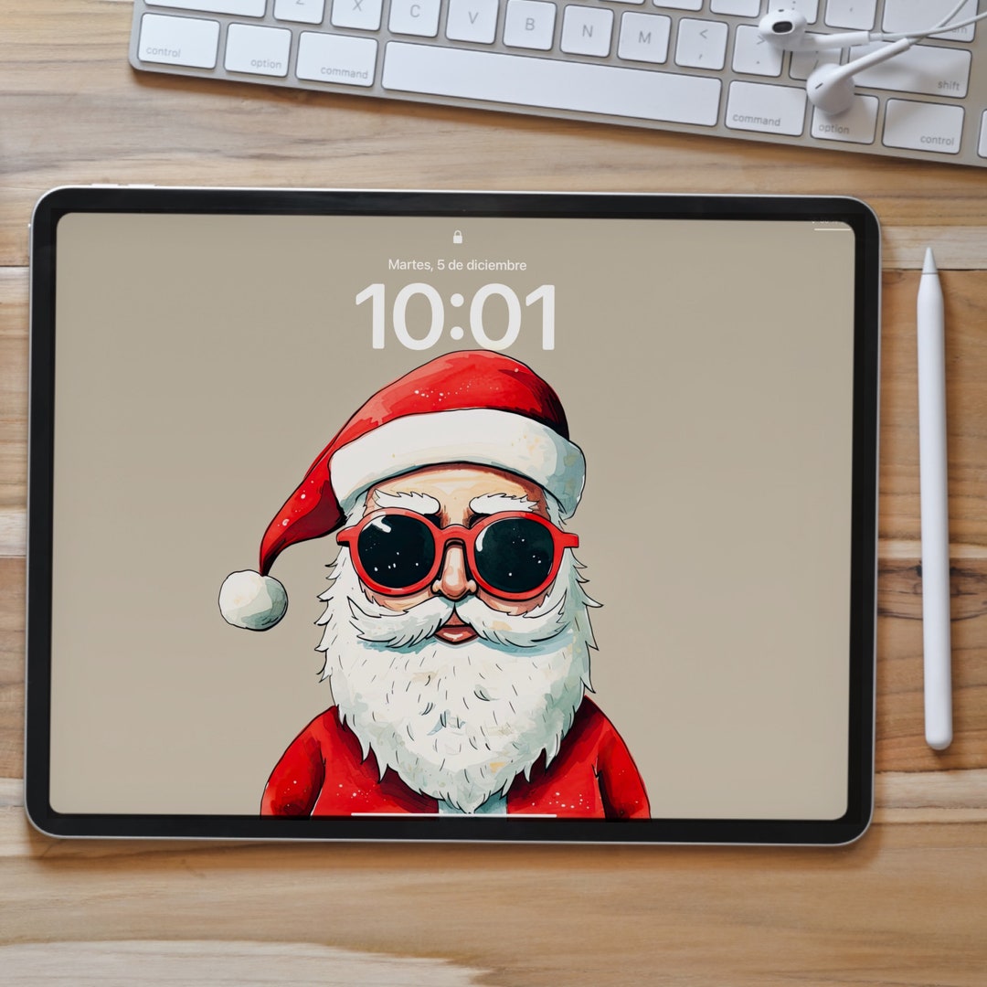 CHRISTMAS WALLPAPER IPAD, Christmas iPad Background, Santa Digital ...