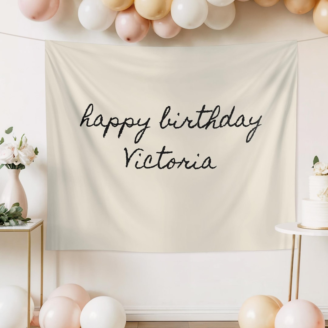 Custom Birthday Banner: Personalized Name Fabric Sign, Boho Decoration ...