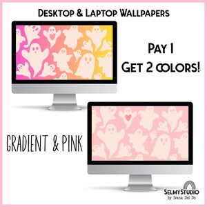 DESKTOP WALLPAPER HALLOWEEN, Set of 2 Pastel Halloween Desktop & Laptop ...
