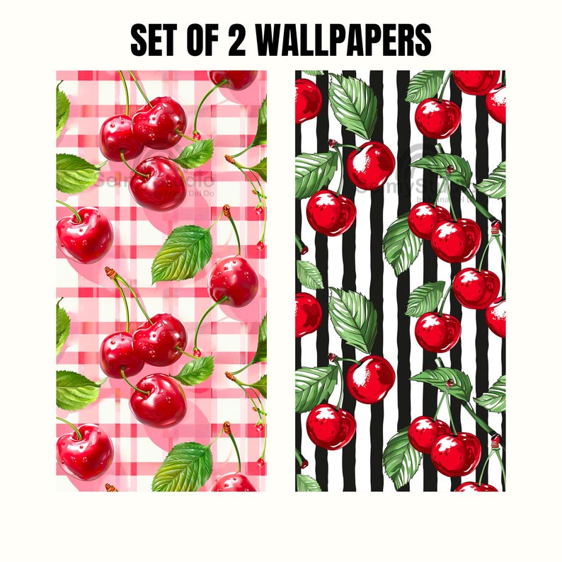 CHERRY Wallpaper Aesthetic Cherry Checkered Phone Wallpaper Cherry ...