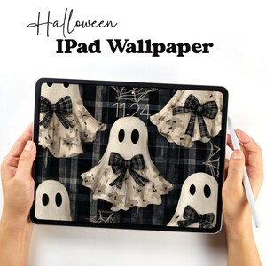 Halloween iPad Wallpaper, Coquette Ghost Wallpaper Ipad, Ghost Tablet ...