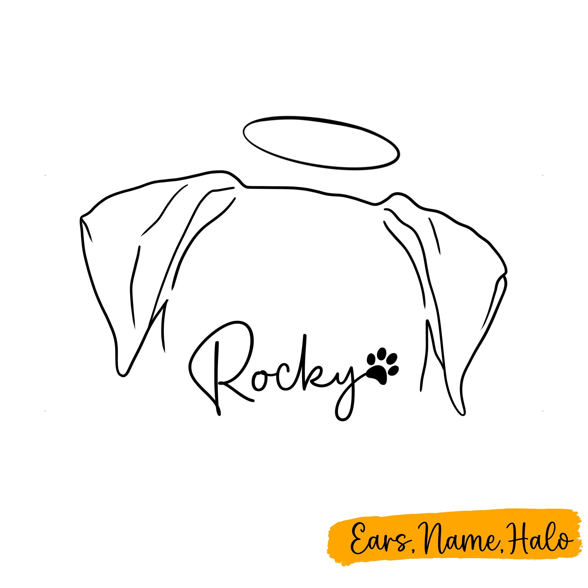 PET EARS Custom Line Drawing DIGITAL Dog Portrait From Photo - Etsy