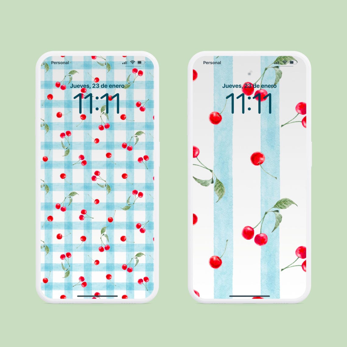 CHERRY WALLPAPER STRIPED Checkered Phone Wallpaper Cute Cherries iPhone ...